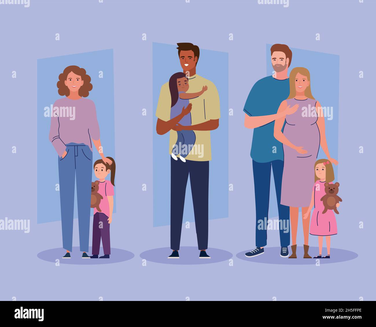 set scenes of families Stock Vector Image & Art - Alamy