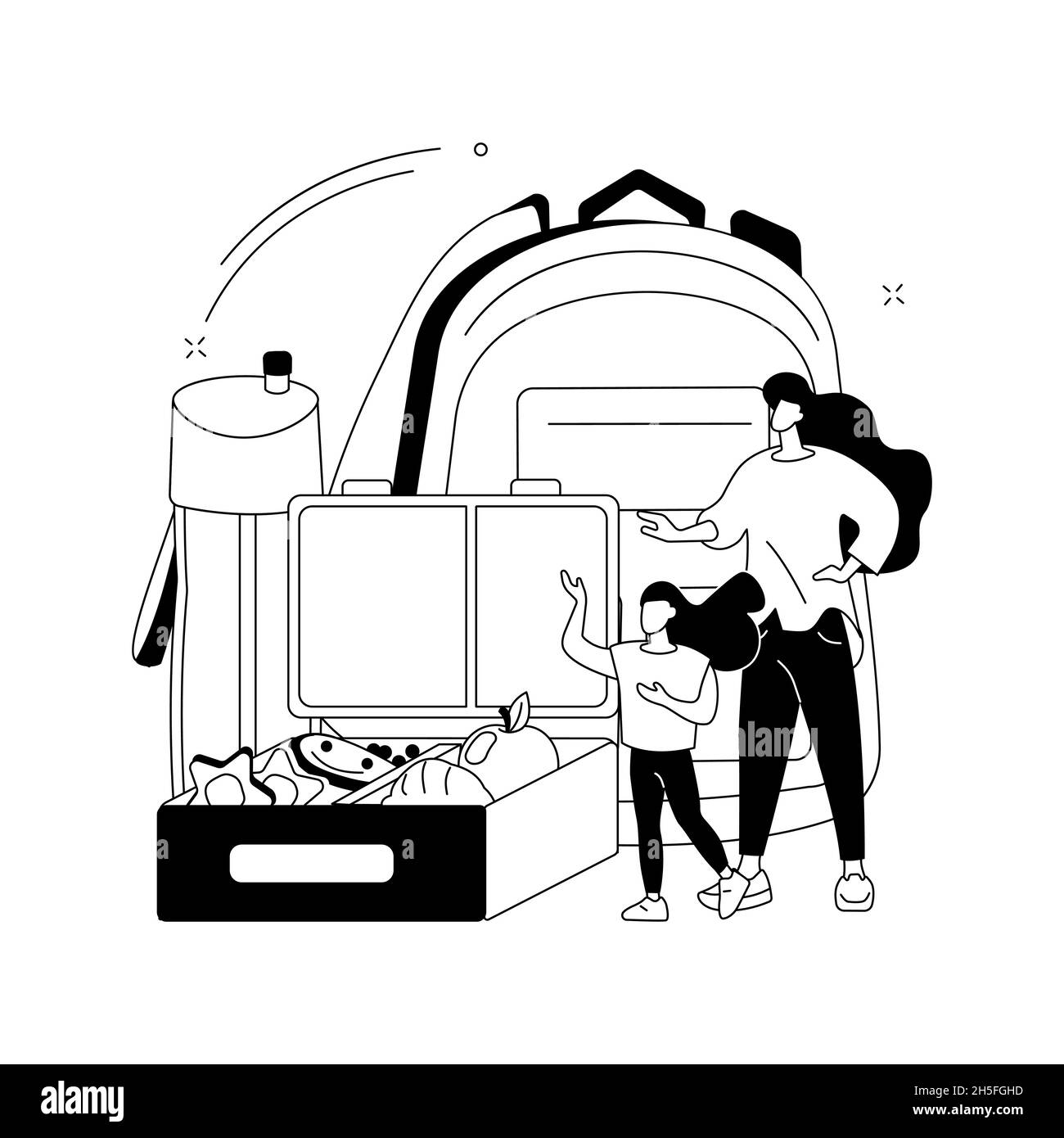 Kids lunch box abstract concept vector illustration Stock Vector Image ...