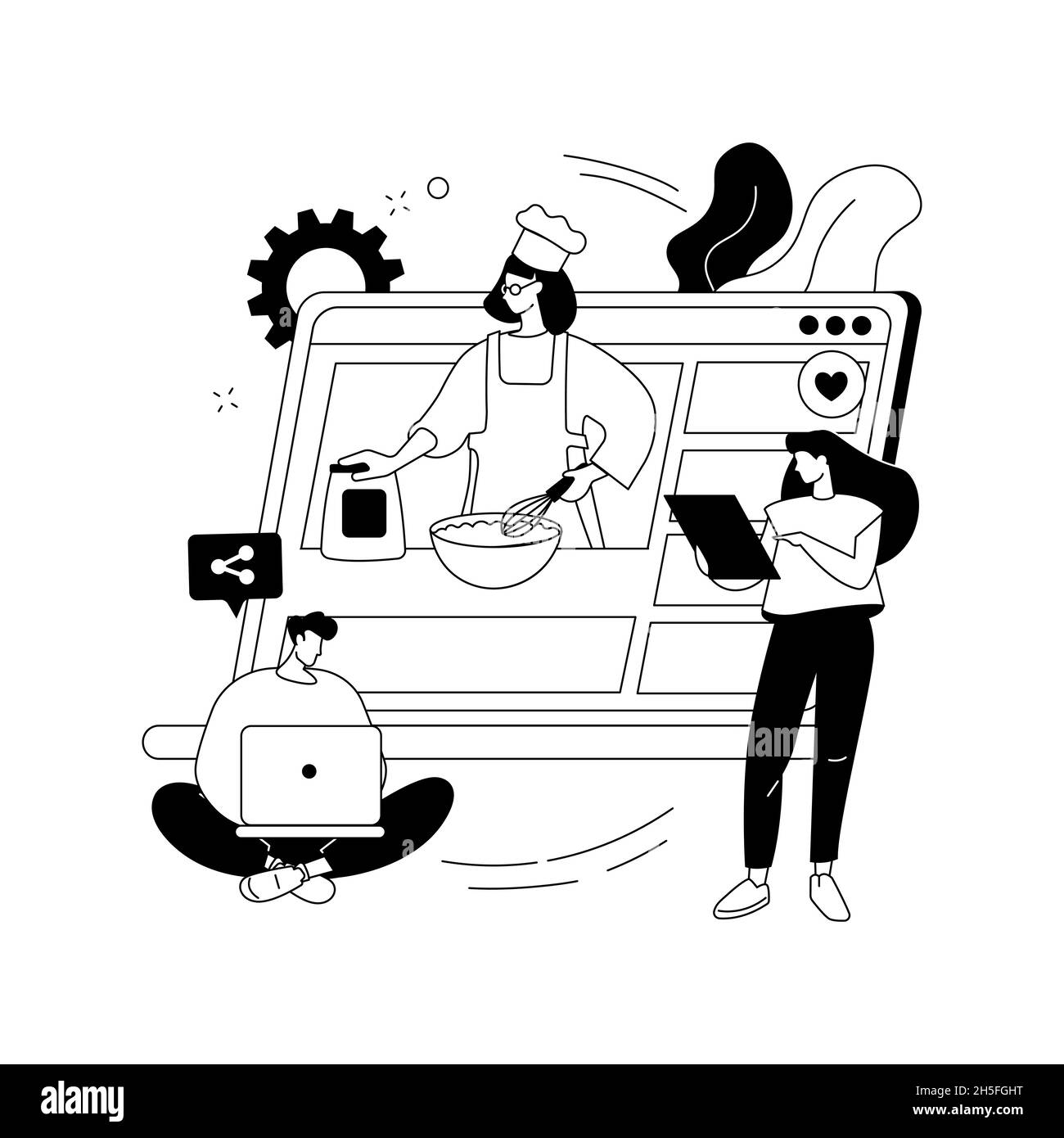 Food blogging abstract concept vector illustration Stock Vector Image ...