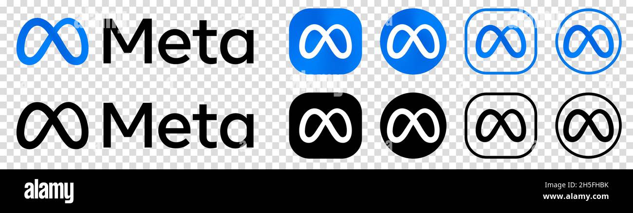 Vinnytsia, Ukraine - November 09, 2021: Set of Meta icons. Social ...