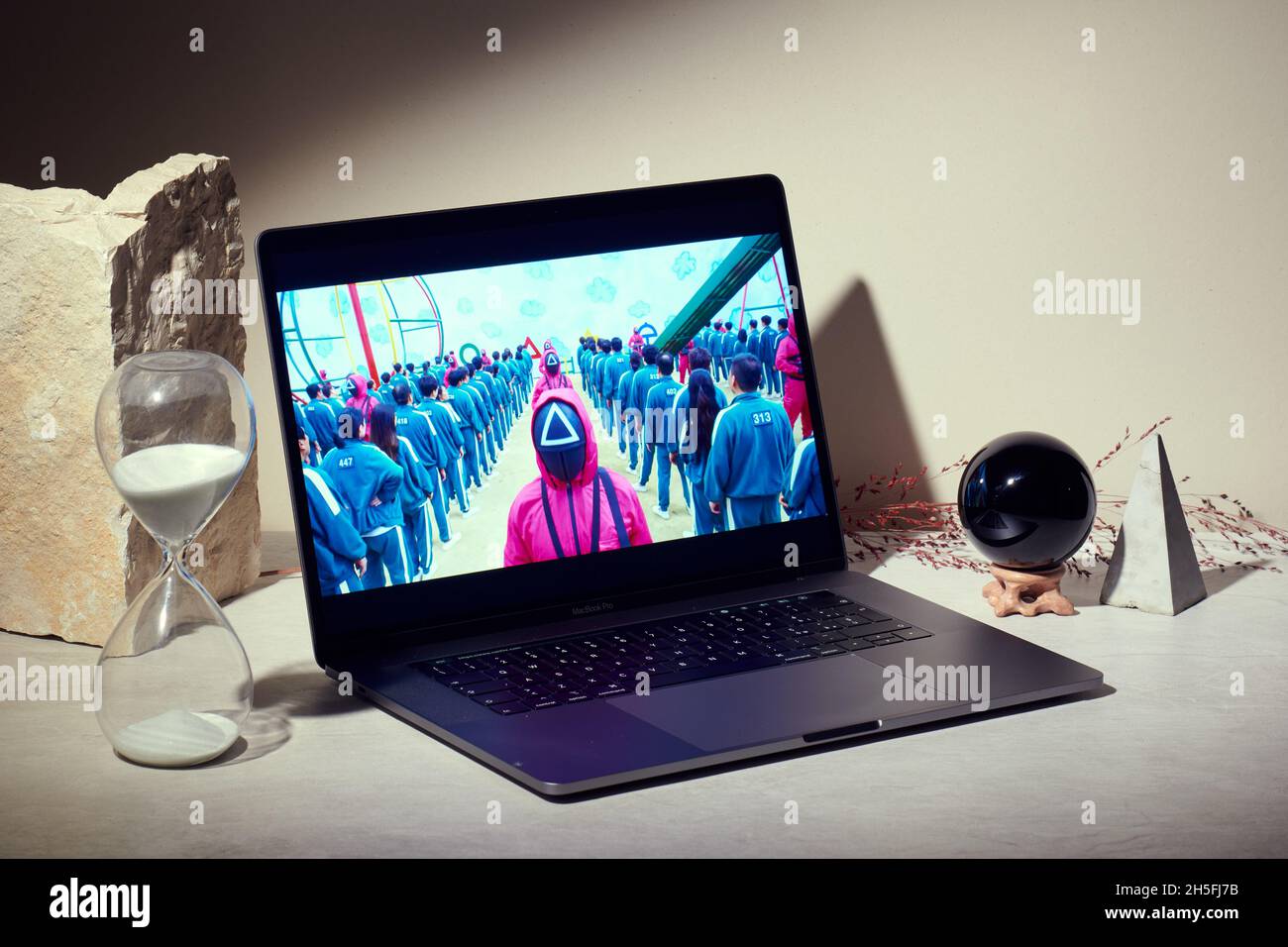 Milan, Italy - November 09, 2021: Squid Game Netflix series on laptop ...