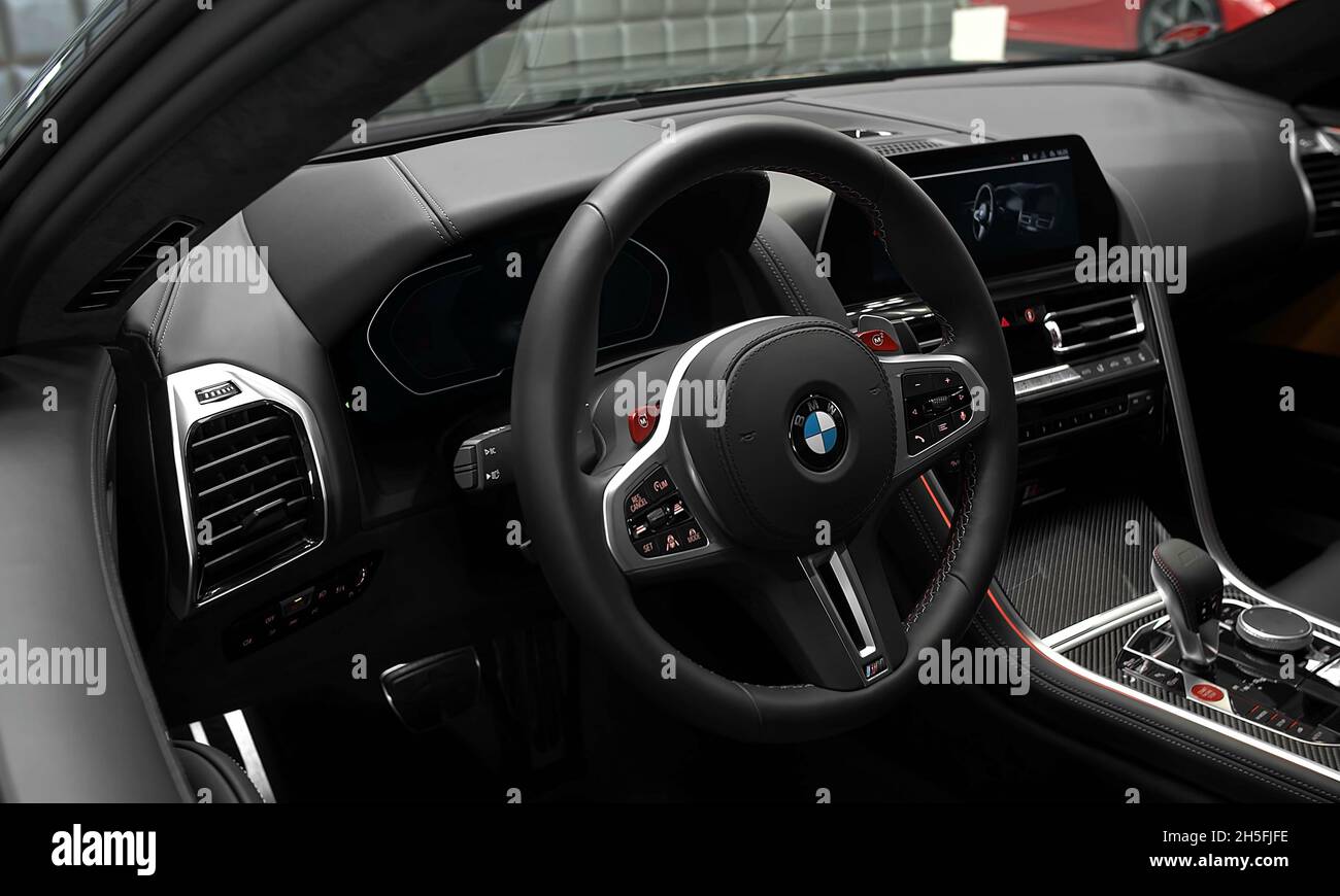MUNICH, GERMANY - Oct 13, 2021: The interior of a BMW M8 Stock Photo ...