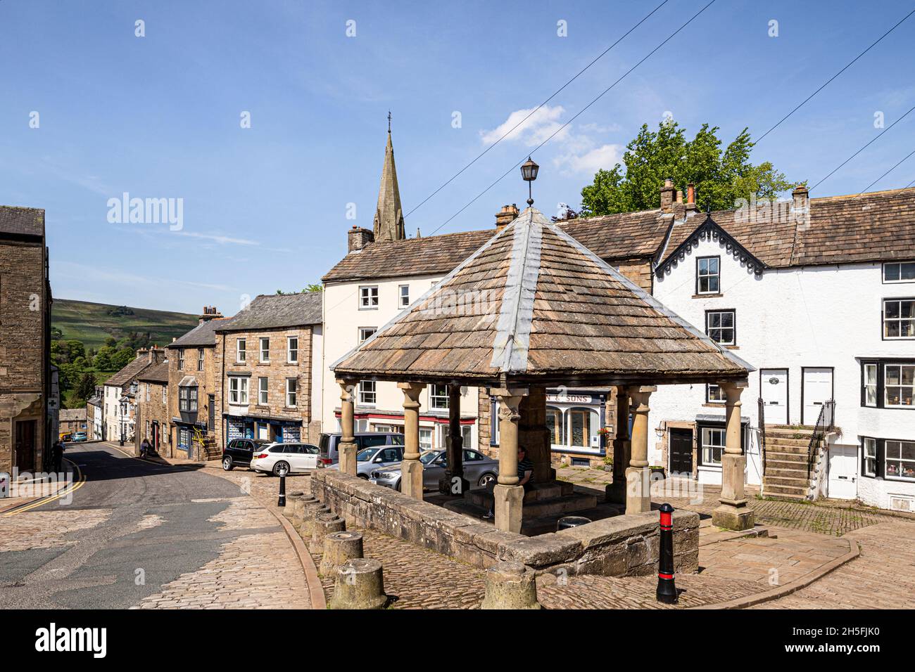 The 18th century stone built Market Cross in the square of the upland ...
