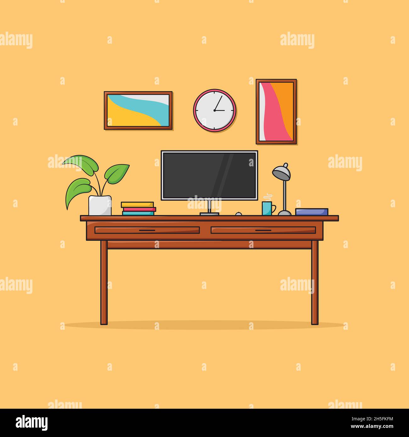 Creative workspace notebook Stock Vector Images - Alamy