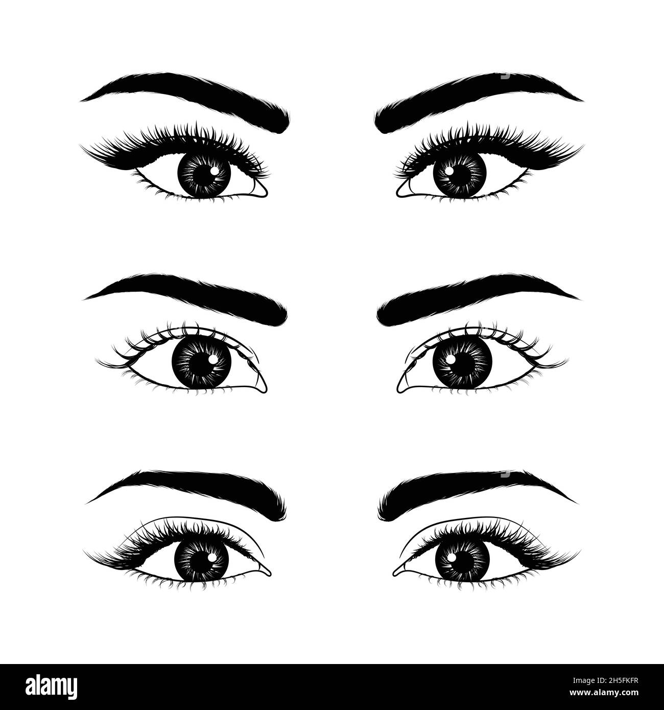 Set of hand drawn eyes Stock Vector Image & Art - Alamy
