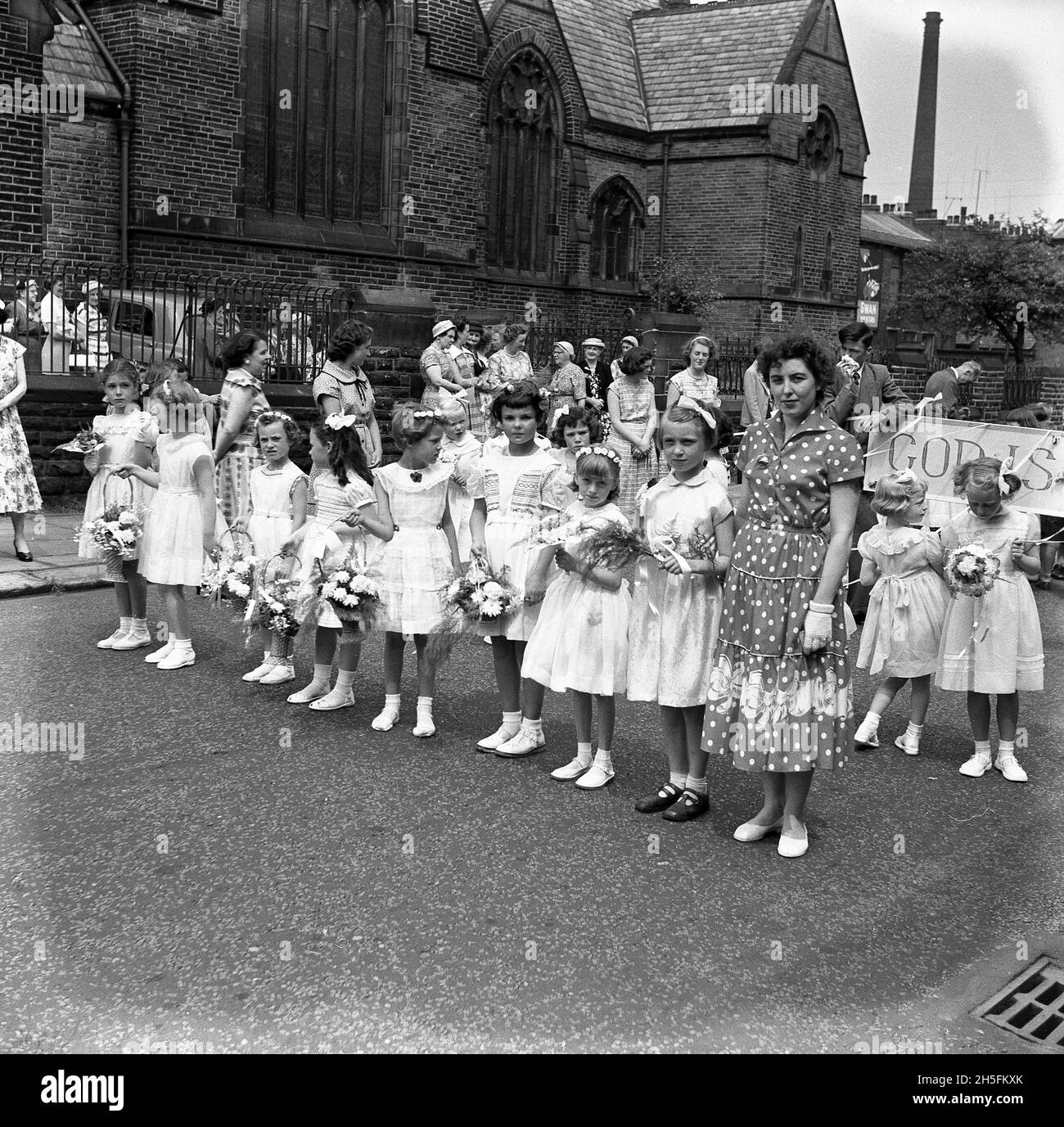 1950s, historical, girls from a sunday school of the Audley Range ...
