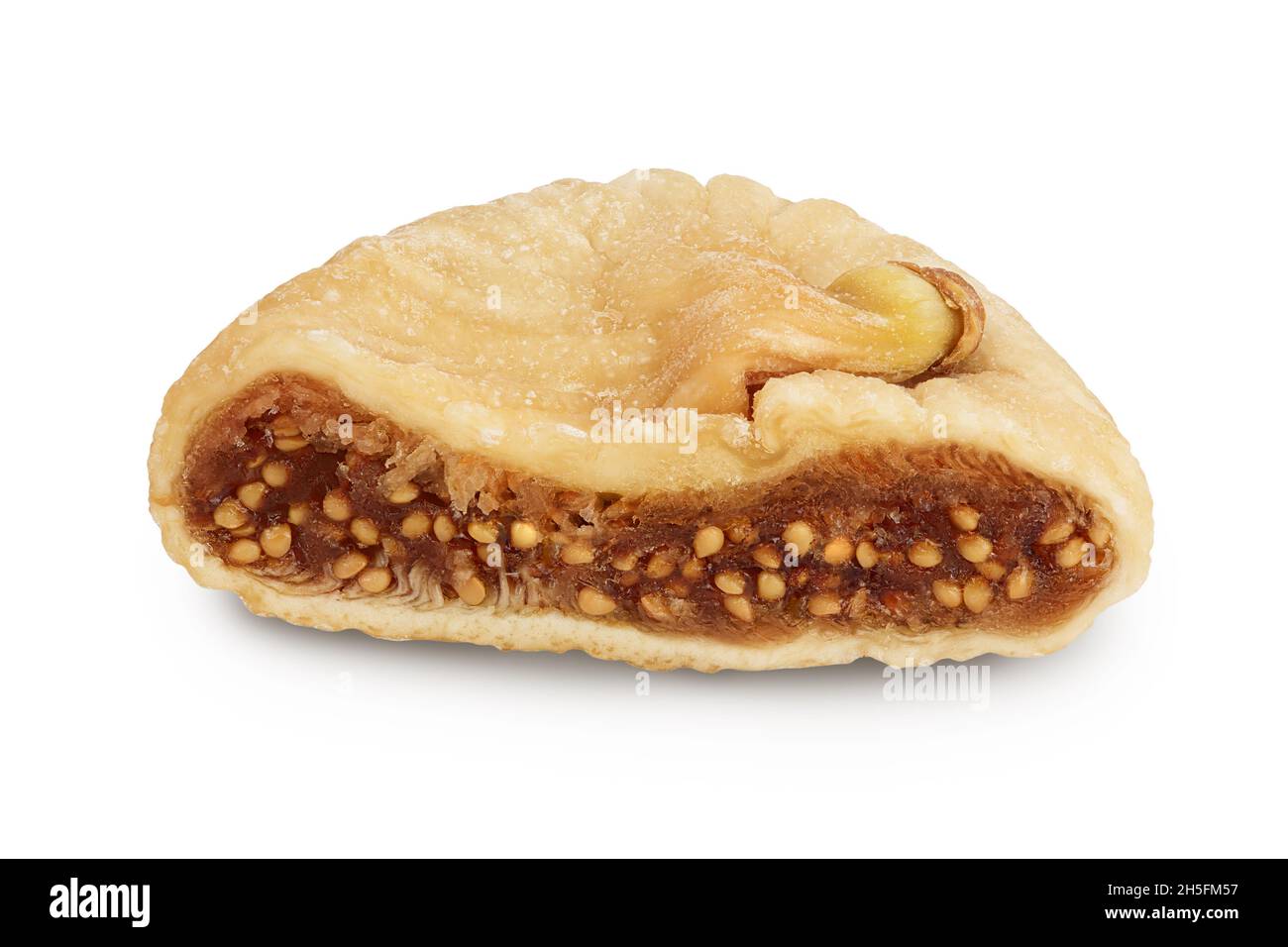 dried fig half isolated on white background with clipping path and full ...