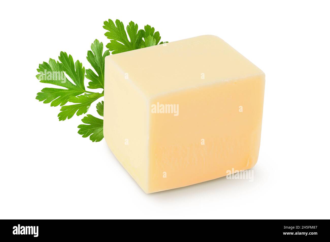 butter cube isolated on white background with clipping path and full ...