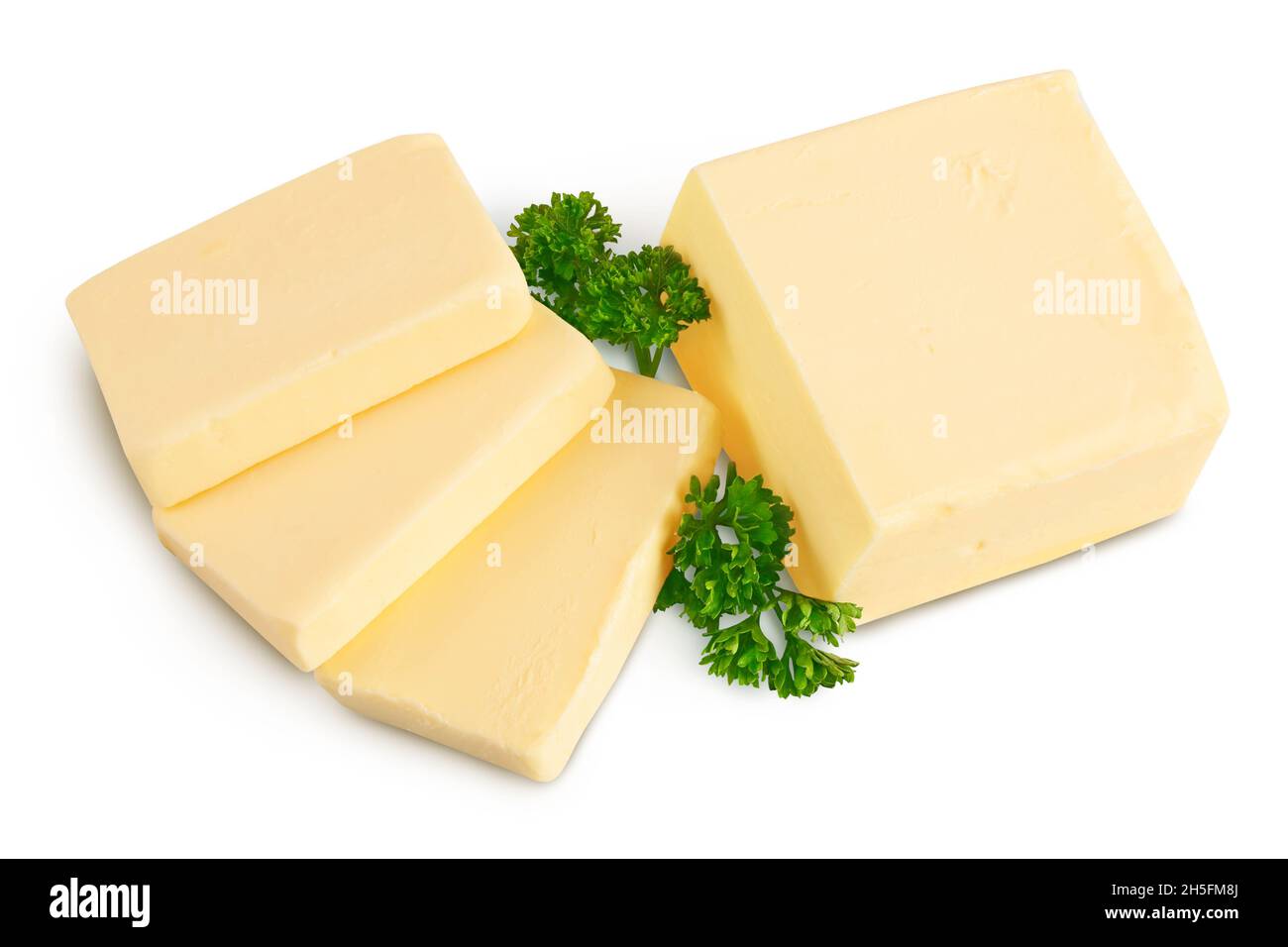 butter isolated on white background with clipping path and full depth ...