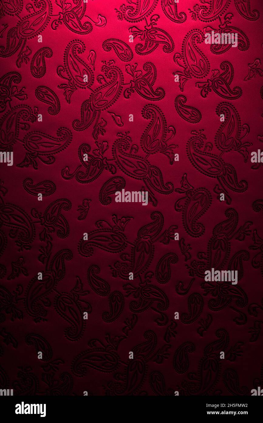 Tooled floral pattern leather texture Stock Photo - Alamy