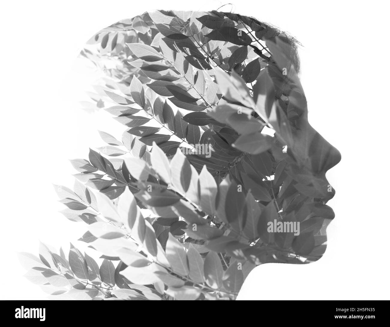 Multiple exposure and woman Black and White Stock Photos & Images - Alamy