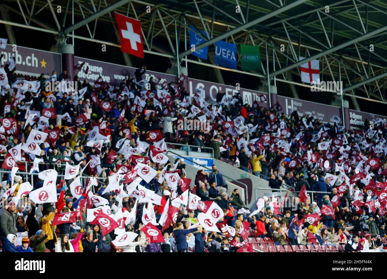 Chelsea fans with their flags hi-res stock photography and images - Alamy