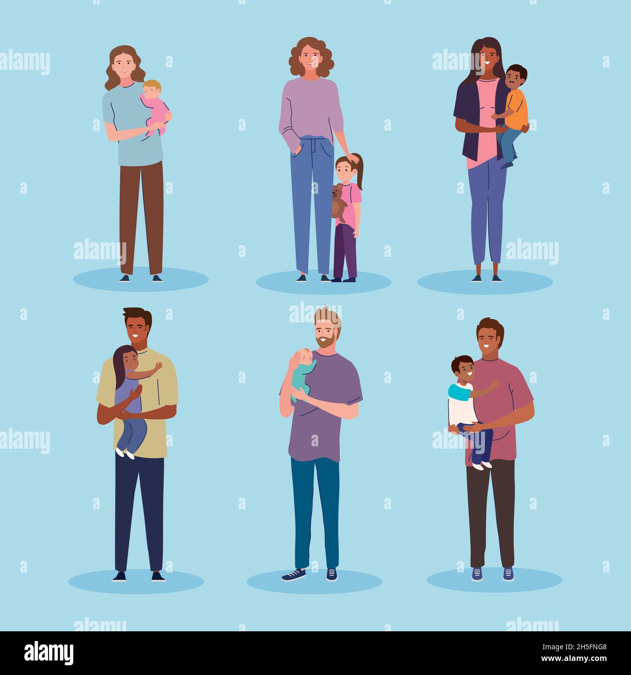 cute group of families Stock Vector Image & Art - Alamy