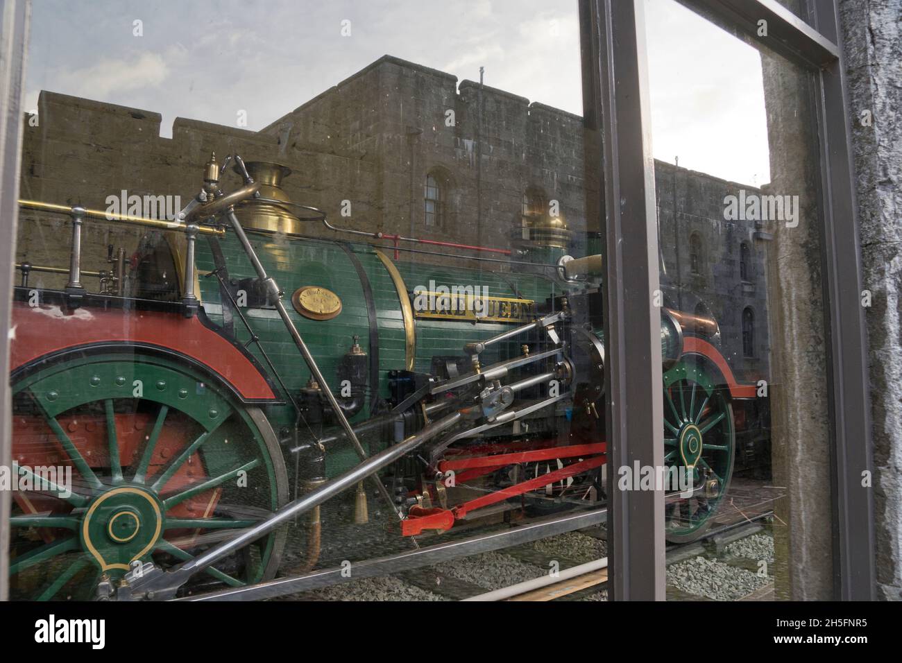 Old steam railway carriages at Penrhyn Castle, a country house in a ...