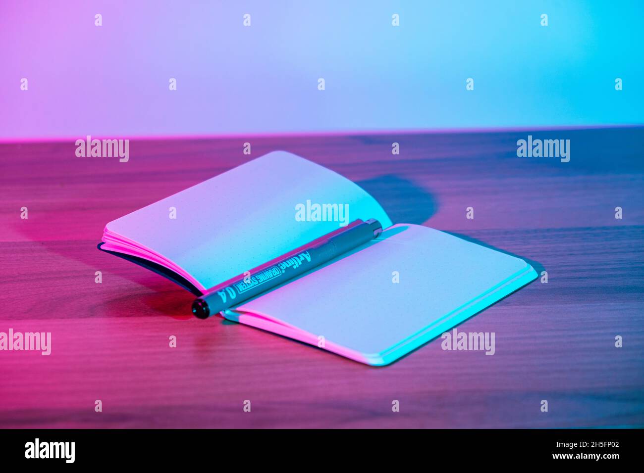 Notebook with a pen, taking notes Stock Photo - Alamy