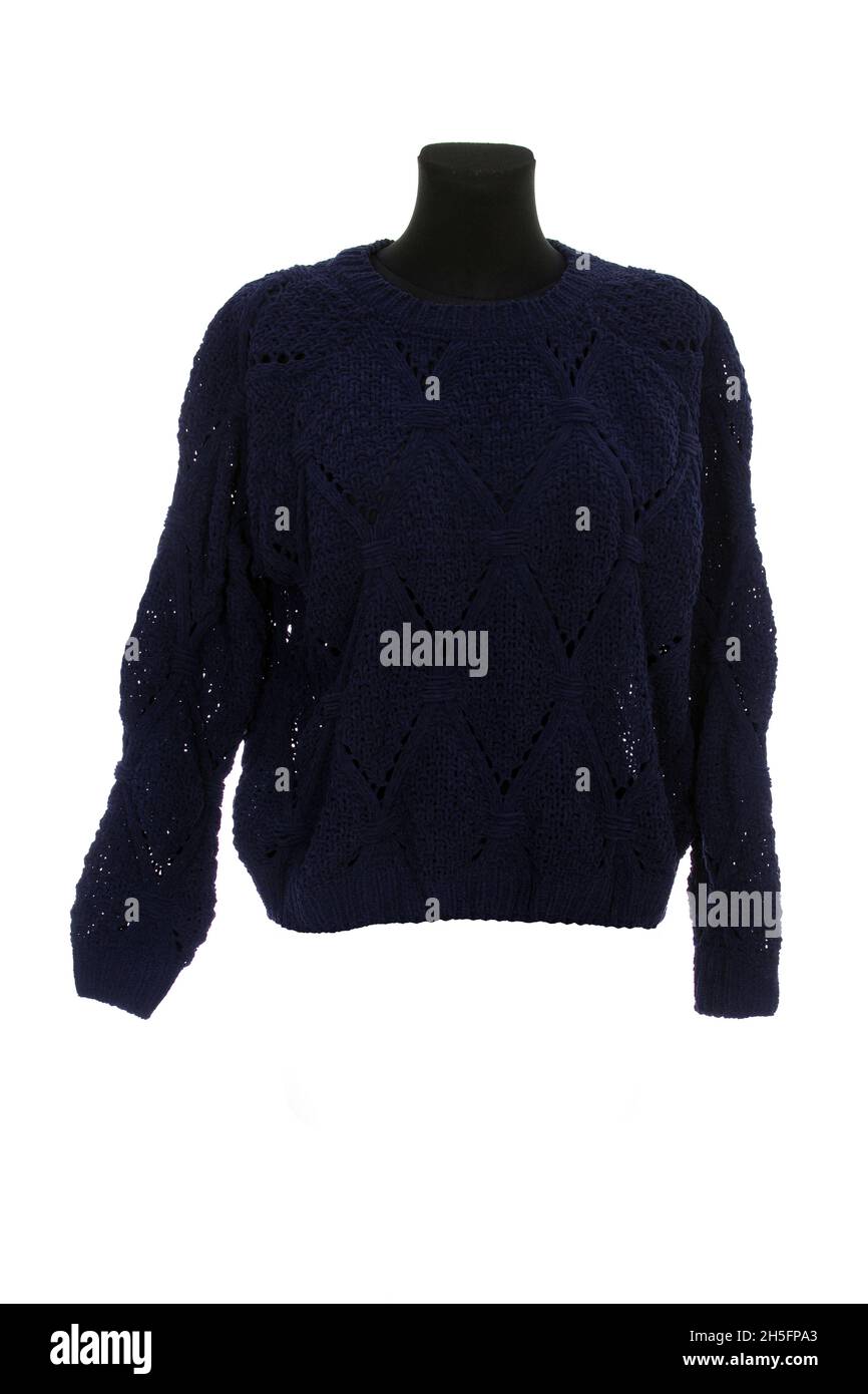 Blue knitted fabric texture Cut Out Stock Images & Pictures - Alamy