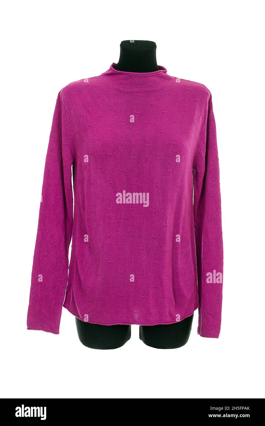 Pink sweater on white Cut Out Stock Images & Pictures - Alamy