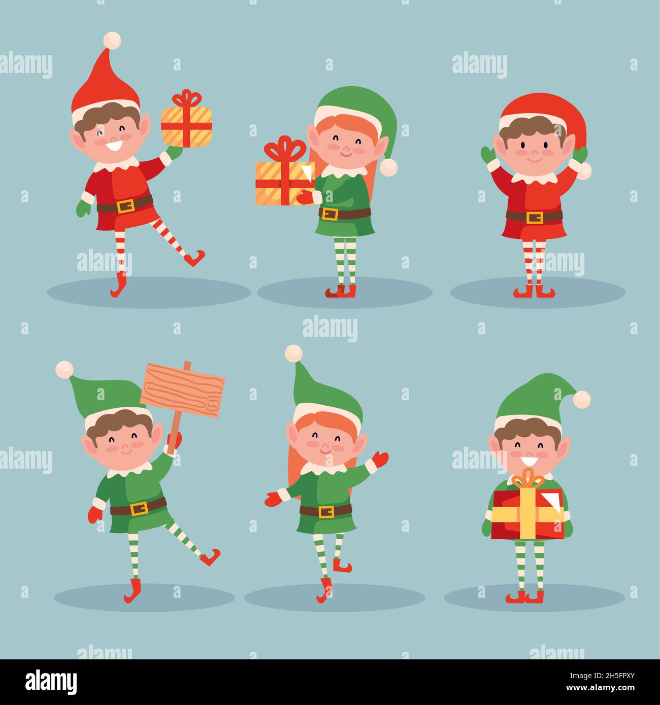 group of cute elf Stock Vector Image & Art - Alamy