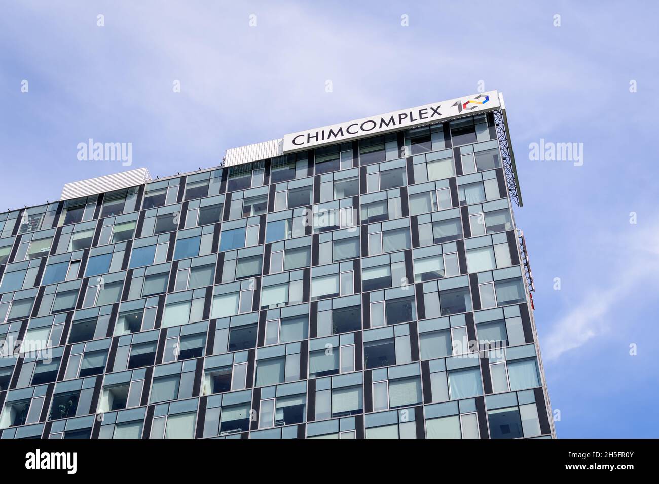 Bucharest, Romania - 15 May 2021: South Tower of the City Gate Towers ...