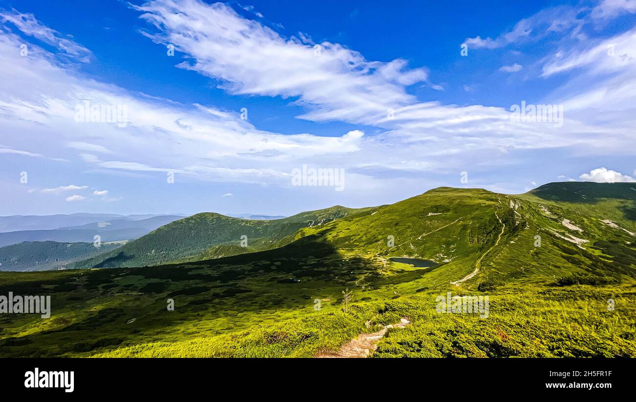 Nature Landscape - Carpathian Mountains rage. Tourist places of Ukraine ...