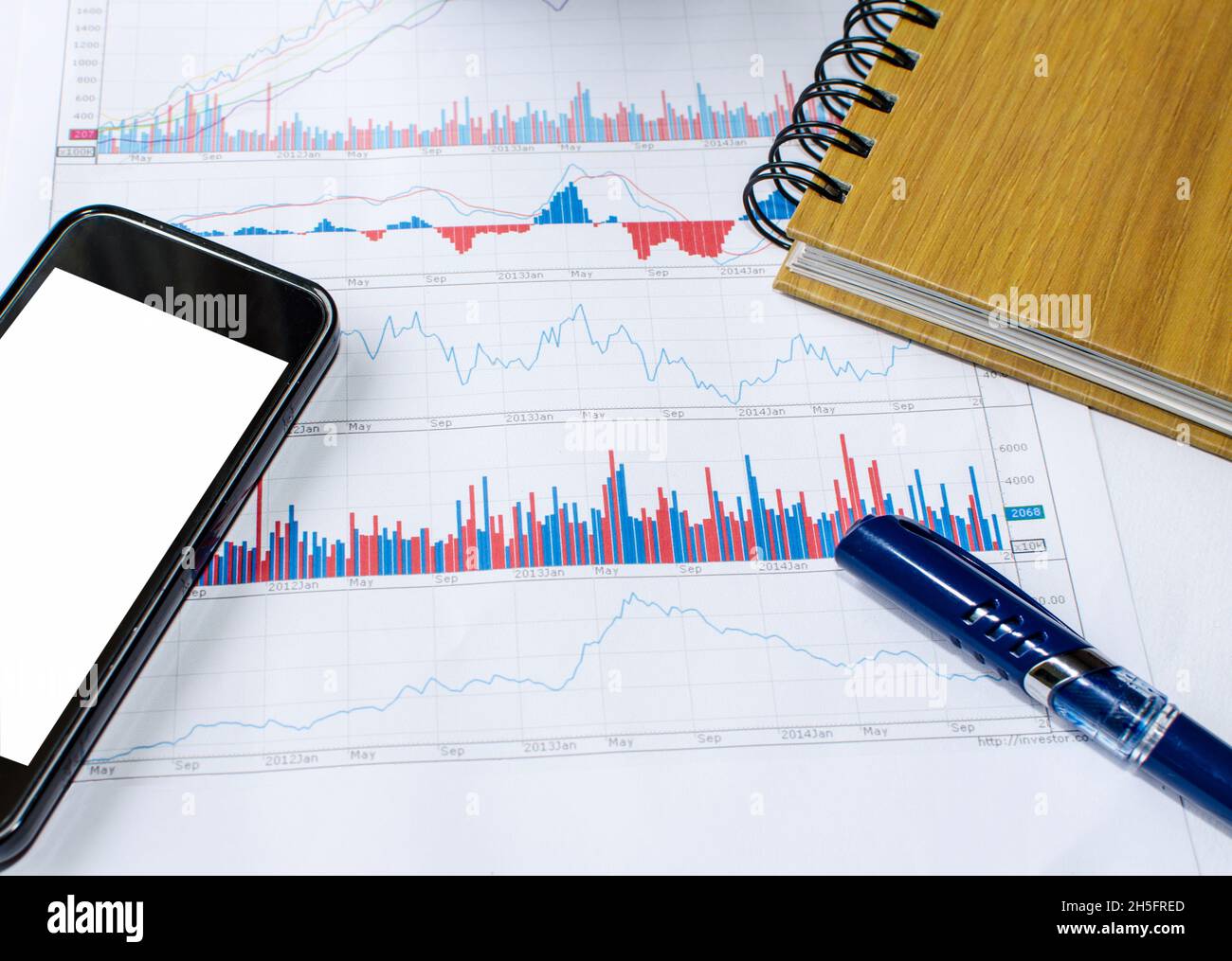 Business report in mobile phone, new technology Stock Photo - Alamy