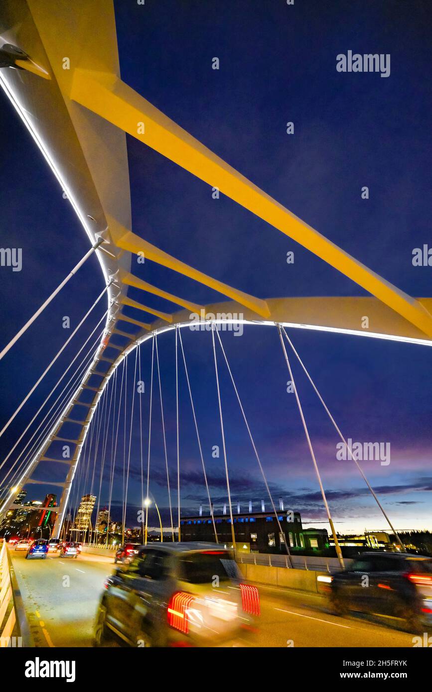 Cars crossing Walterdale Bridge, Edmonton, Alberta, Canada Stock Photo ...