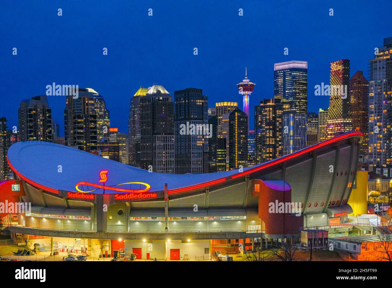 Calgary tower with saddledome hi-res stock photography and images - Alamy
