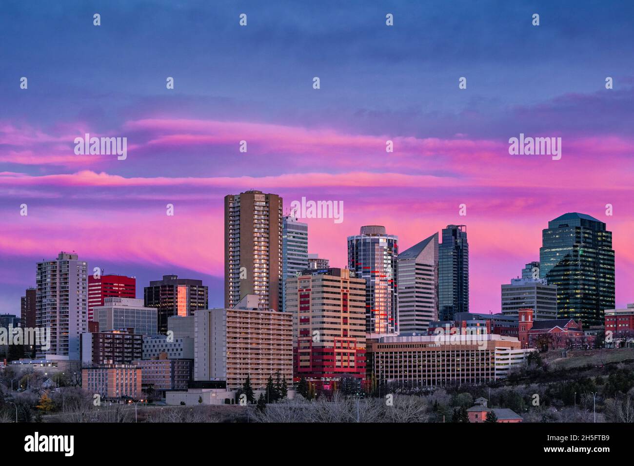 Downtown skyline at dawn, Edmonton, Alberta, Canada Stock Photo - Alamy