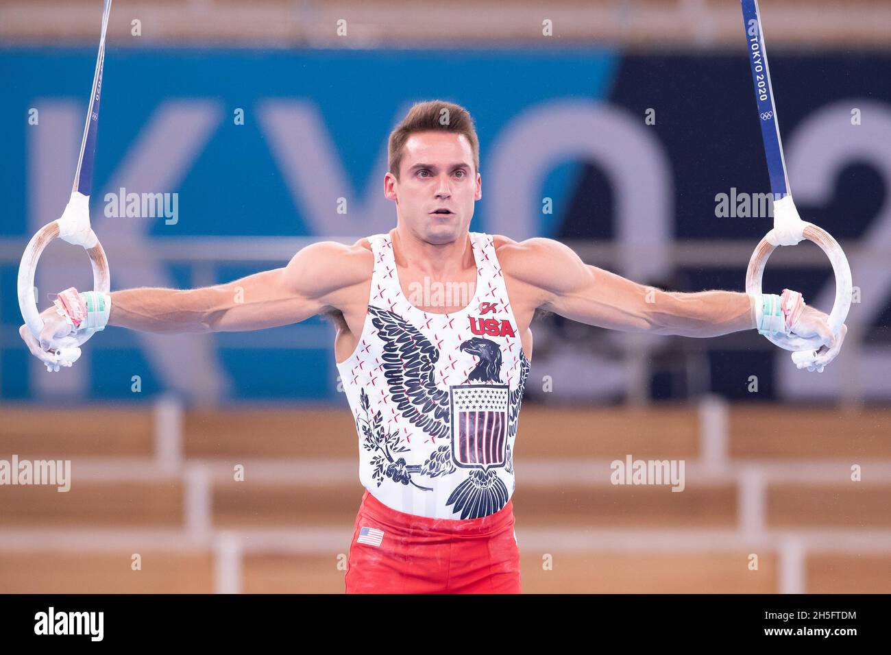 Tokyo, Japan. 24th July, 2021. Samuel Mikulak of United States performs ...
