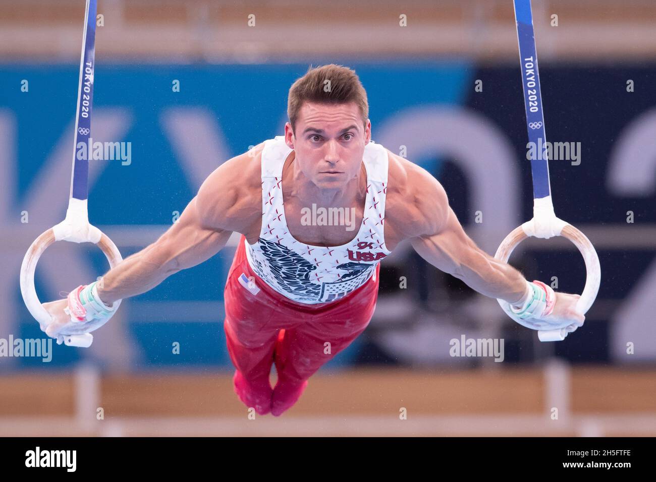 Tokyo, Japan. 24th July, 2021. Samuel Mikulak of United States performs ...
