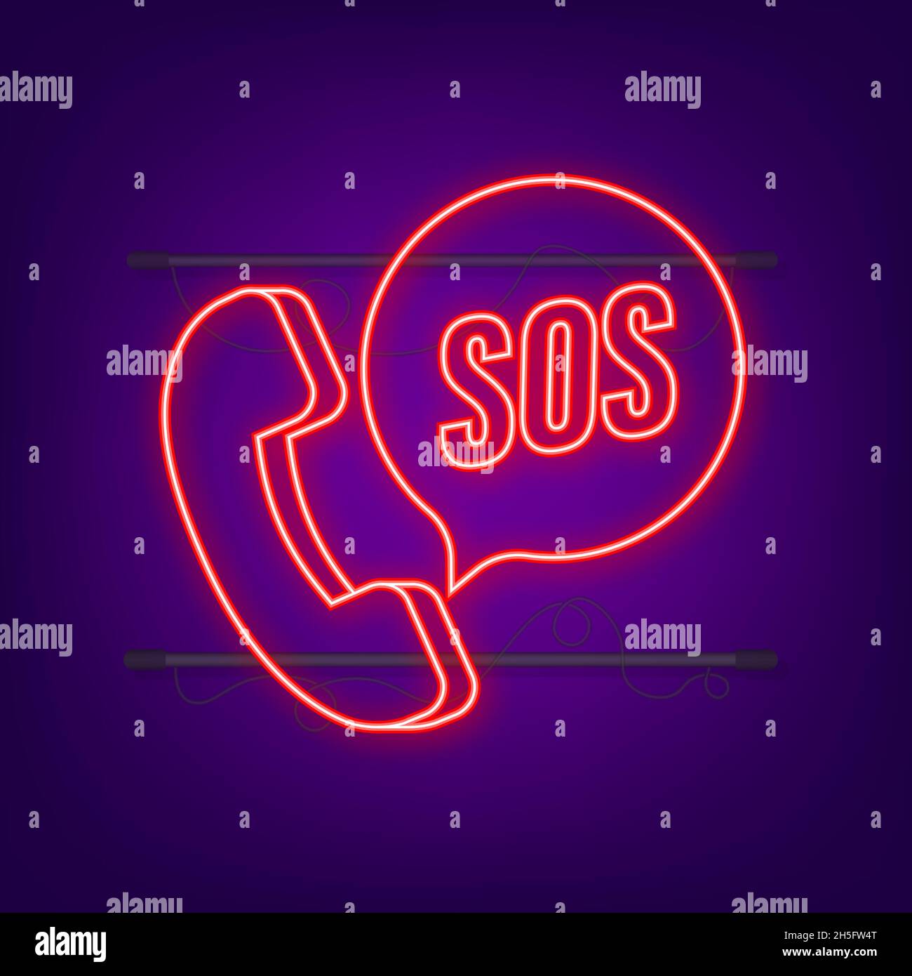 SOS emergency call. 911 calling. A cry for help. Vector stock ...