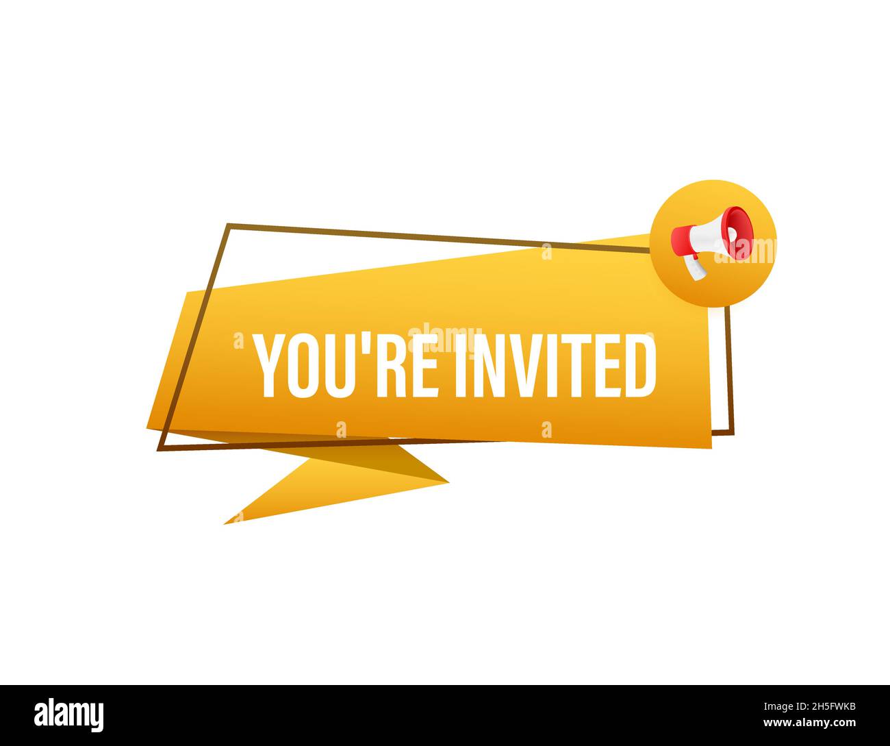 Megaphone banner, business concept with text You re invited. Vector illustration Stock Vector ...