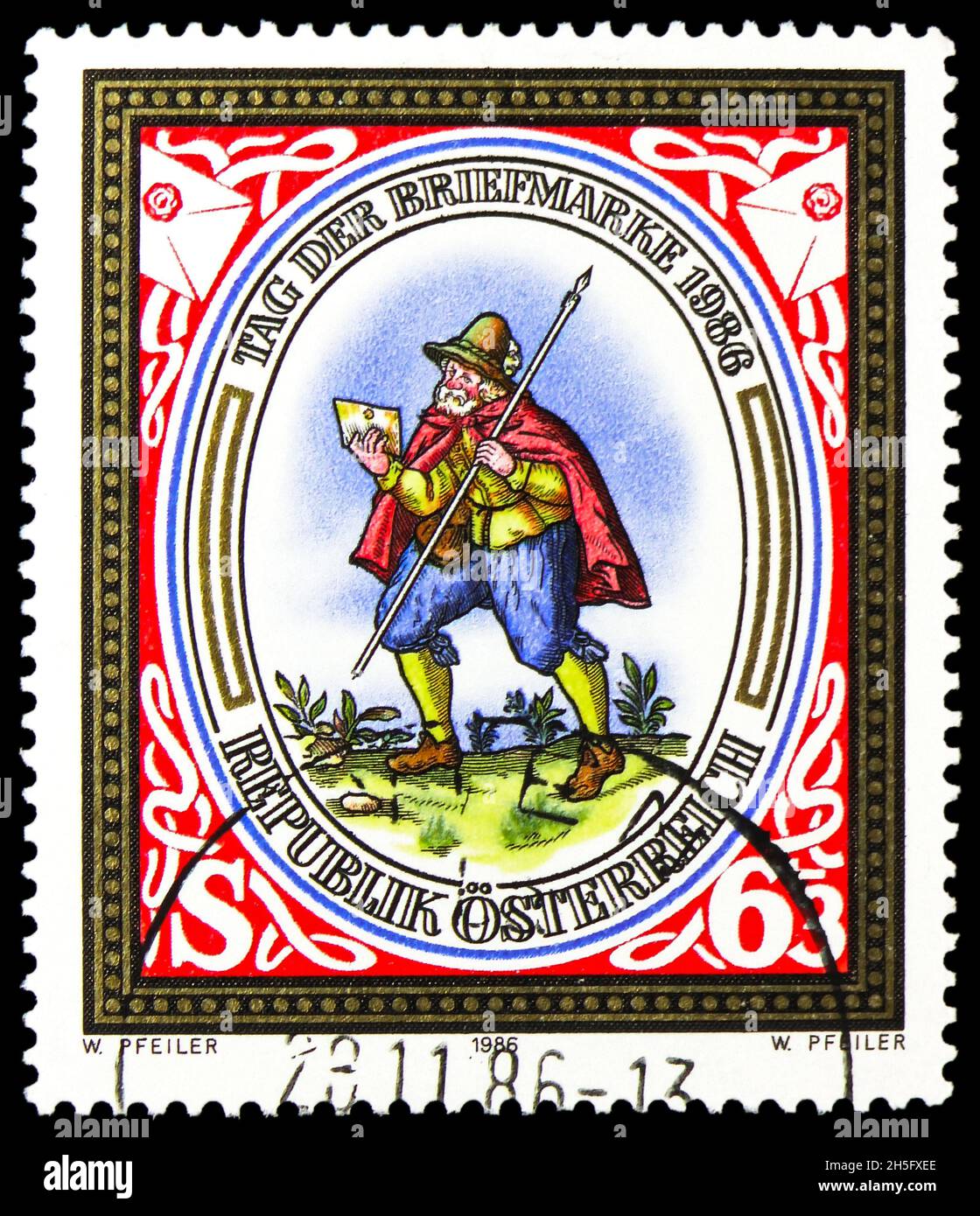 MOSCOW, RUSSIA - OCTOBER 24, 2021: Postage stamp printed in Austria ...