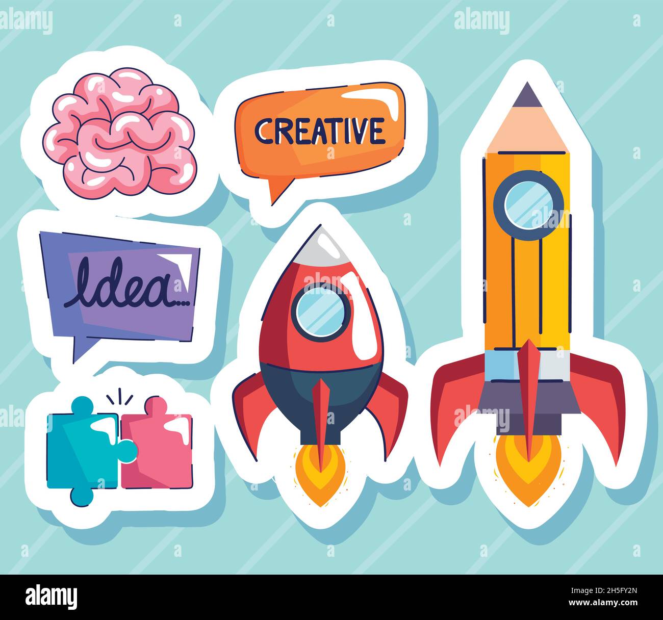 idea and creative stickers Stock Vector Image & Art - Alamy