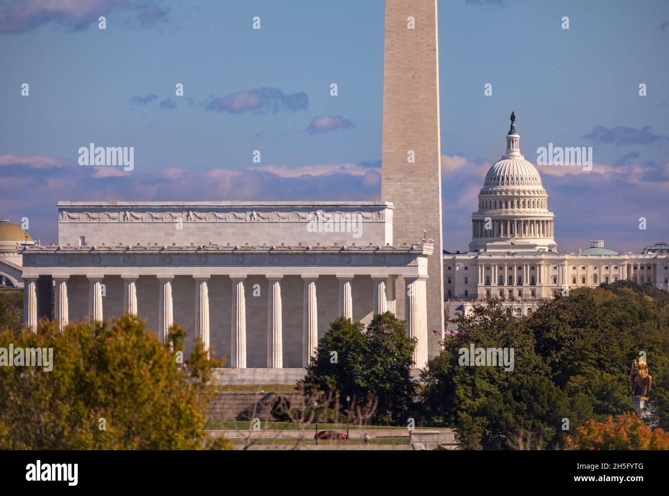 WASHINGTON, DC, USA - Lincoln Memorial, Washington Monument, U.S ...