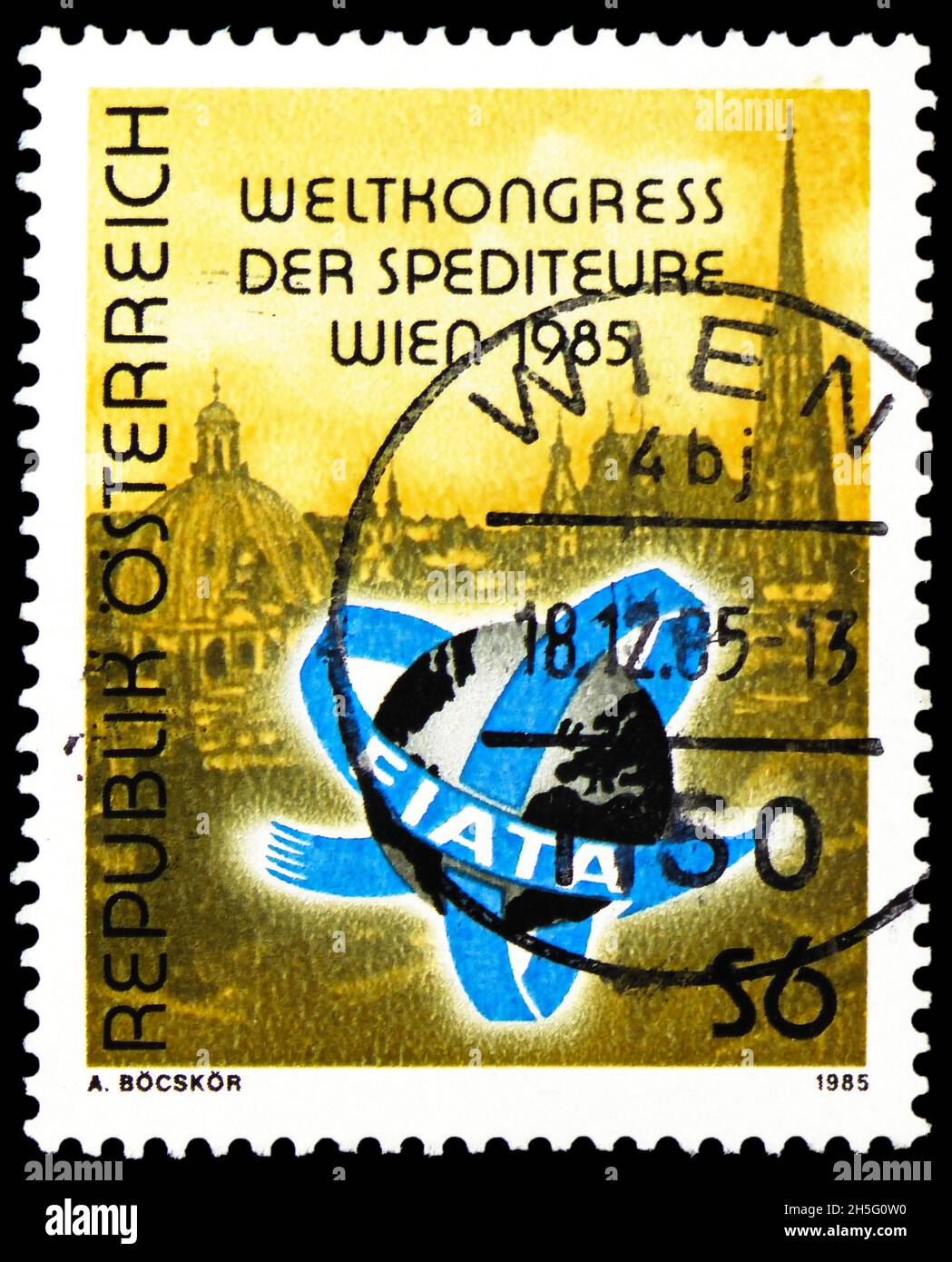 MOSCOW, RUSSIA - OCTOBER 24, 2021: Postage stamp printed in Austria ...