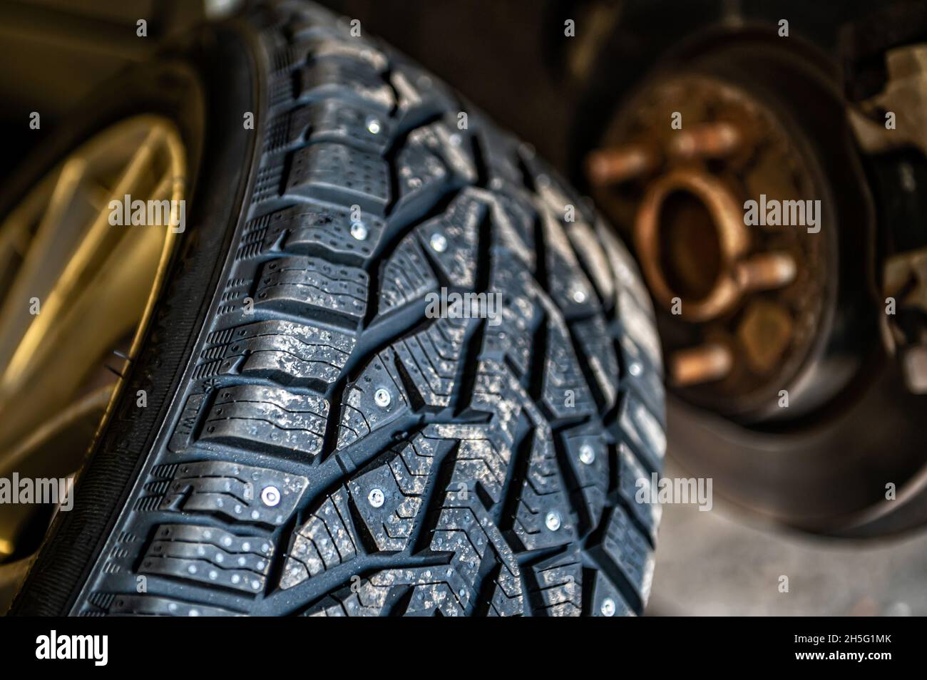 Car tyre spike hi-res stock photography and images - Alamy