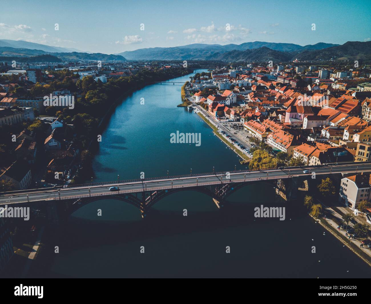 Drone views of the town of Maribor, Slovenia Stock Photo - Alamy