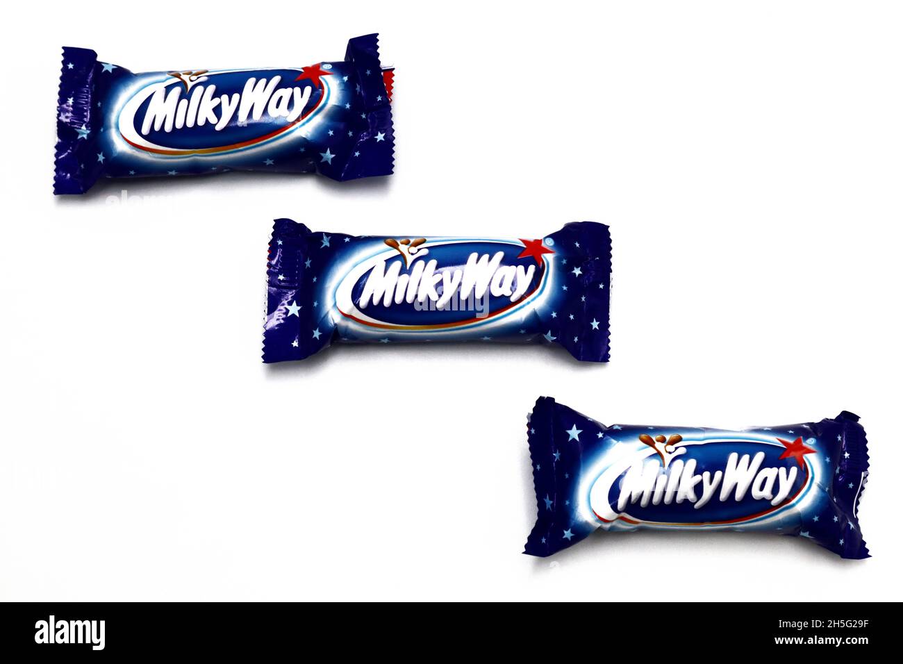 MILKY WAY chocolate bar isolated on white background. Milky Way is a ...