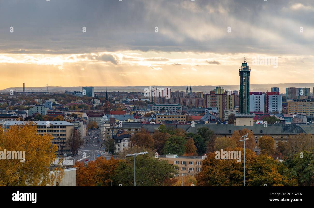 A picture of the Ostrava New City Hall, the nearby buildings and the ...