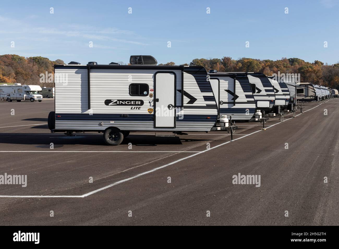 Peru - Circa November 2021: Zinger Fifth Wheel Travel Trailers. Zinger ...