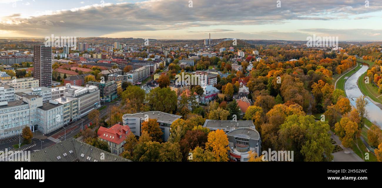 A panorama picture of the north side of Ostrava and the foliage in the ...
