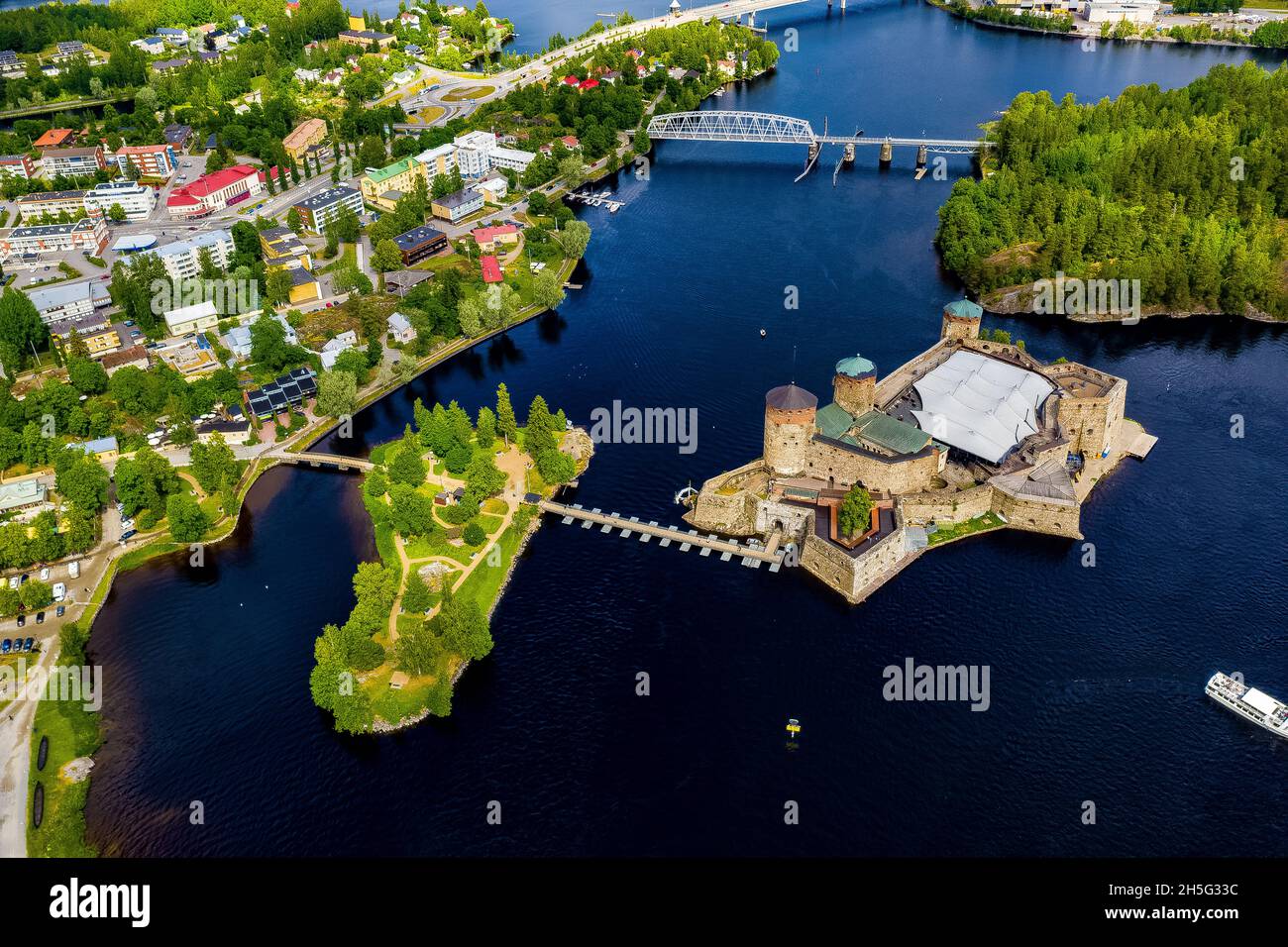 Savonlinna in Finnland aus der Luft Stock Photo - Alamy