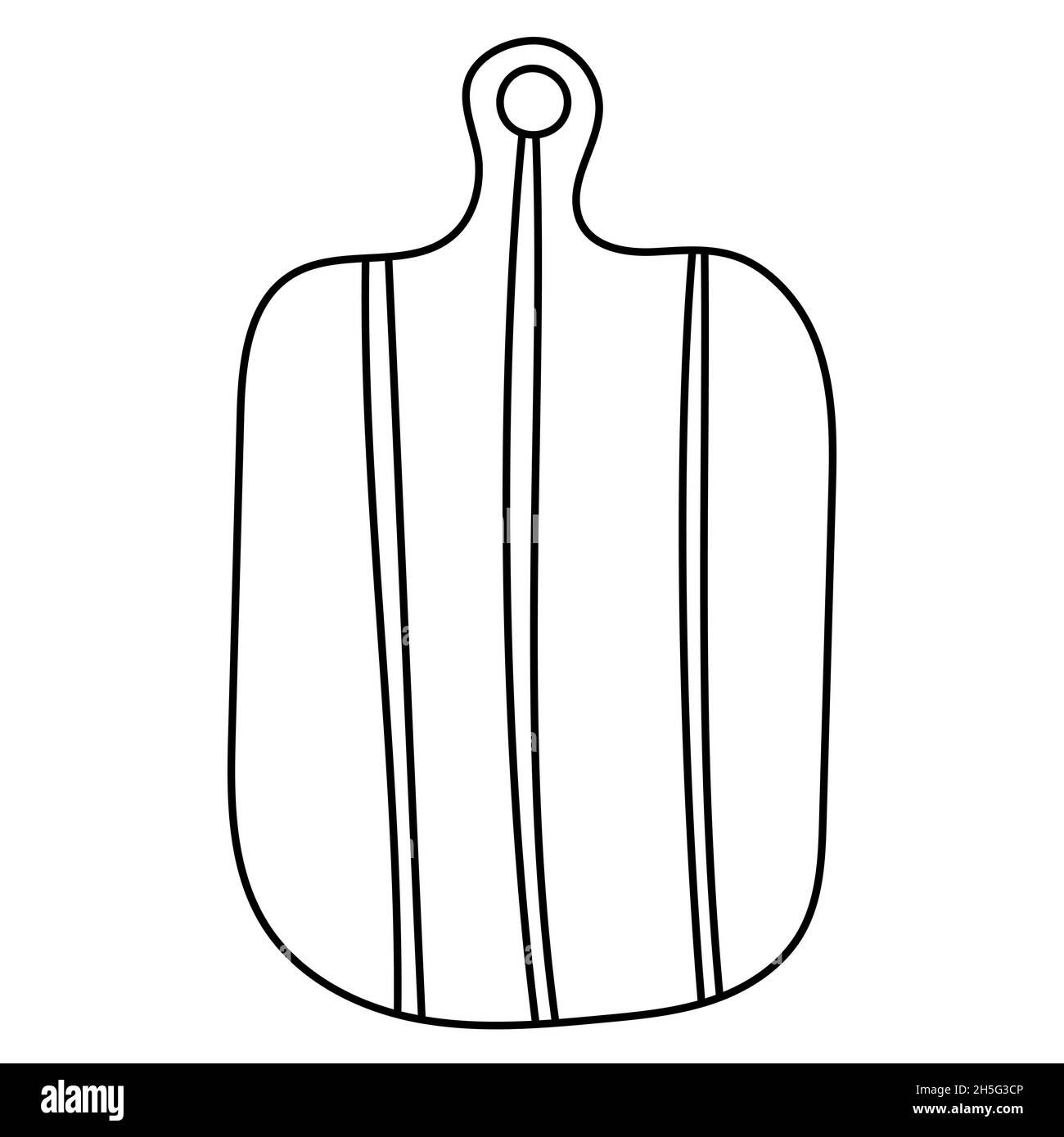 Kitchen tools wood trencher for braed of meat outline simple ...