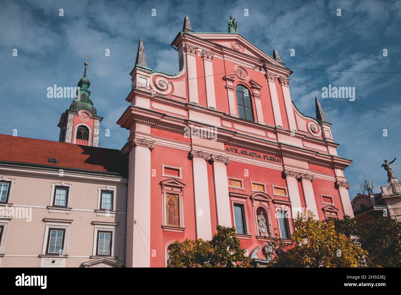 Franciscan Church of the Annunciation in Ljubljana, Slovenia Stock ...