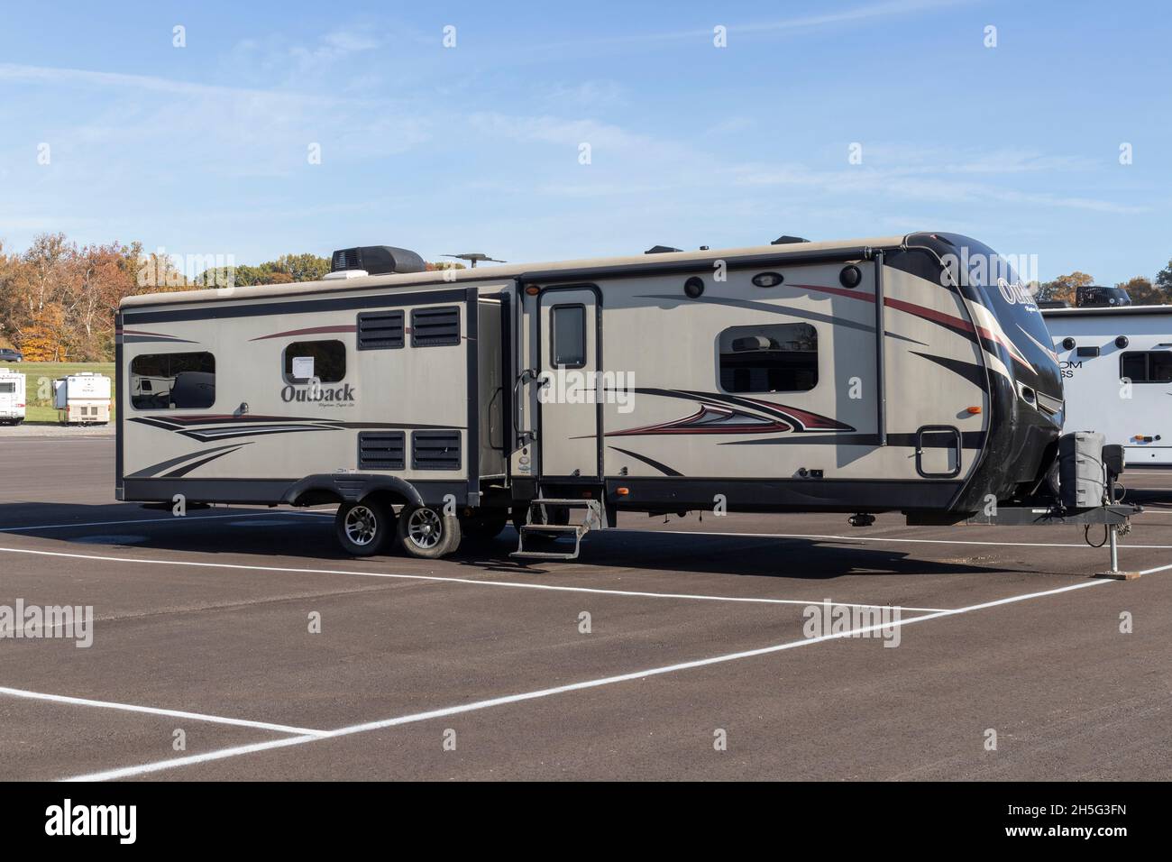 Peru - Circa November 2021: Keystone RV Outback fifth wheel and travel ...