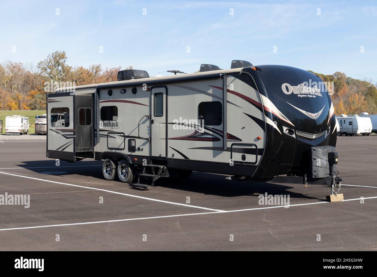 Peru - Circa November 2021: Keystone RV Outback fifth wheel and travel ...