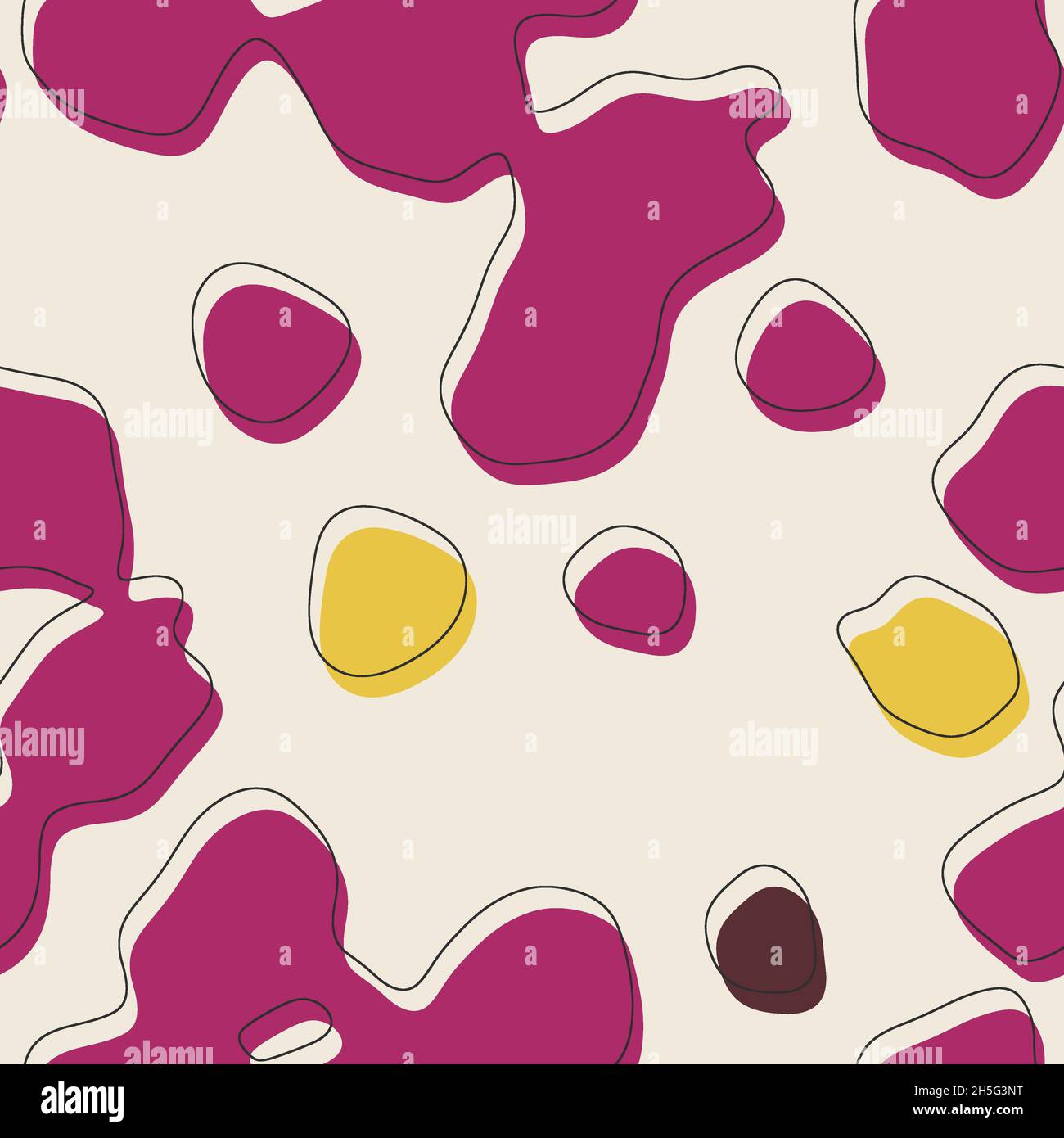 Seamless abstract organic blog shapes in various colors with offset ...