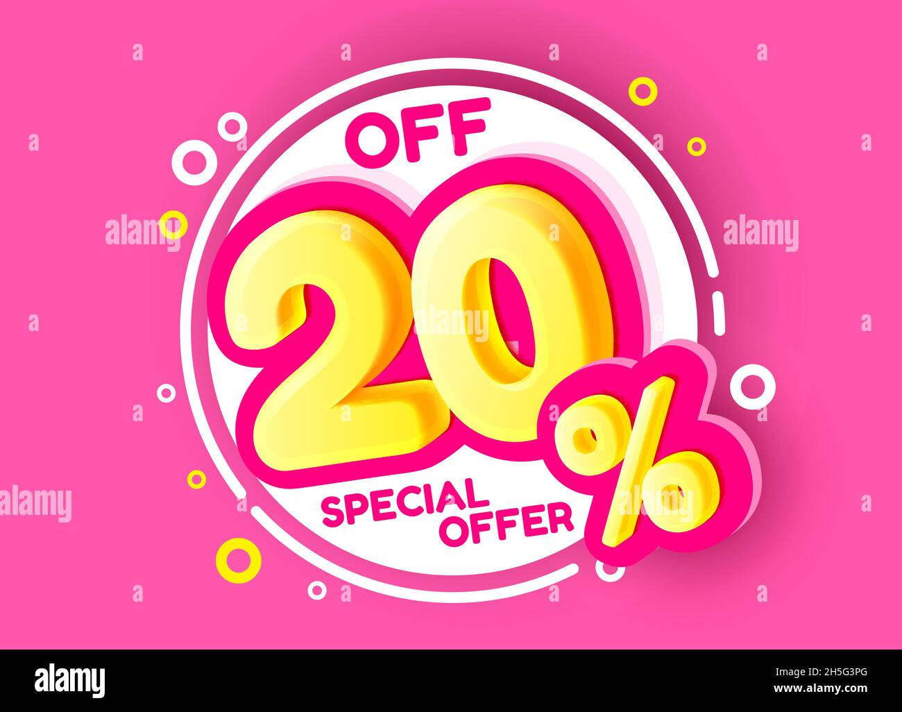 Special offer 20, off sale banner, flyer retro label. Vector ...