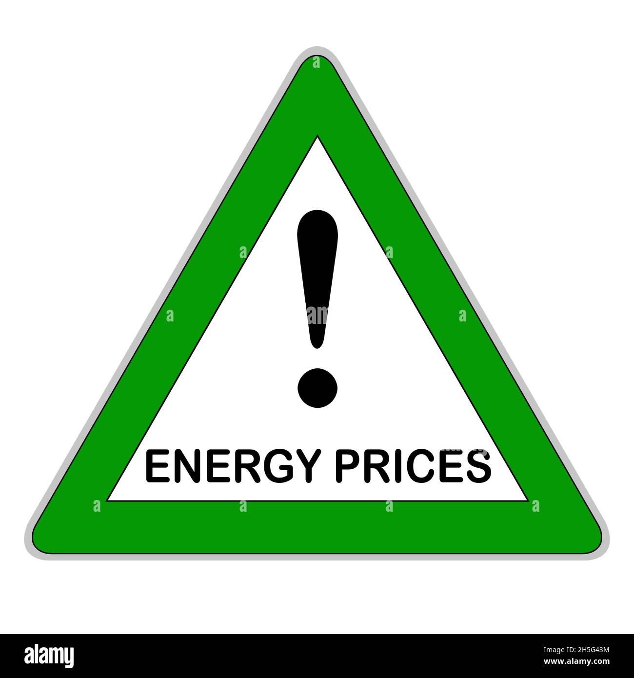 Energy Prices and green traffic sign isolated on white background Stock ...